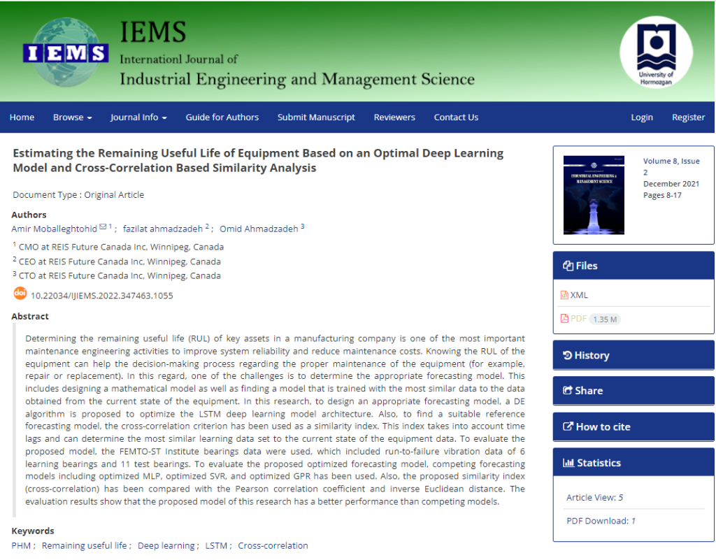 Estimating The Remaining Useful Life Of Equipment Based On Optimal Deep Learning Model And Cross